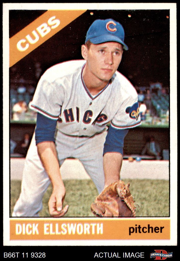1966 Topps #447 Dick Ellsworth Ken Hubbs in Photo Cubs UER 7.5 - NM+ | eBay