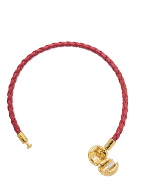 Pandora Moments Red Woven Leather Bracelet 568777C01-S1 Sz 18Cm 7 Inch ...