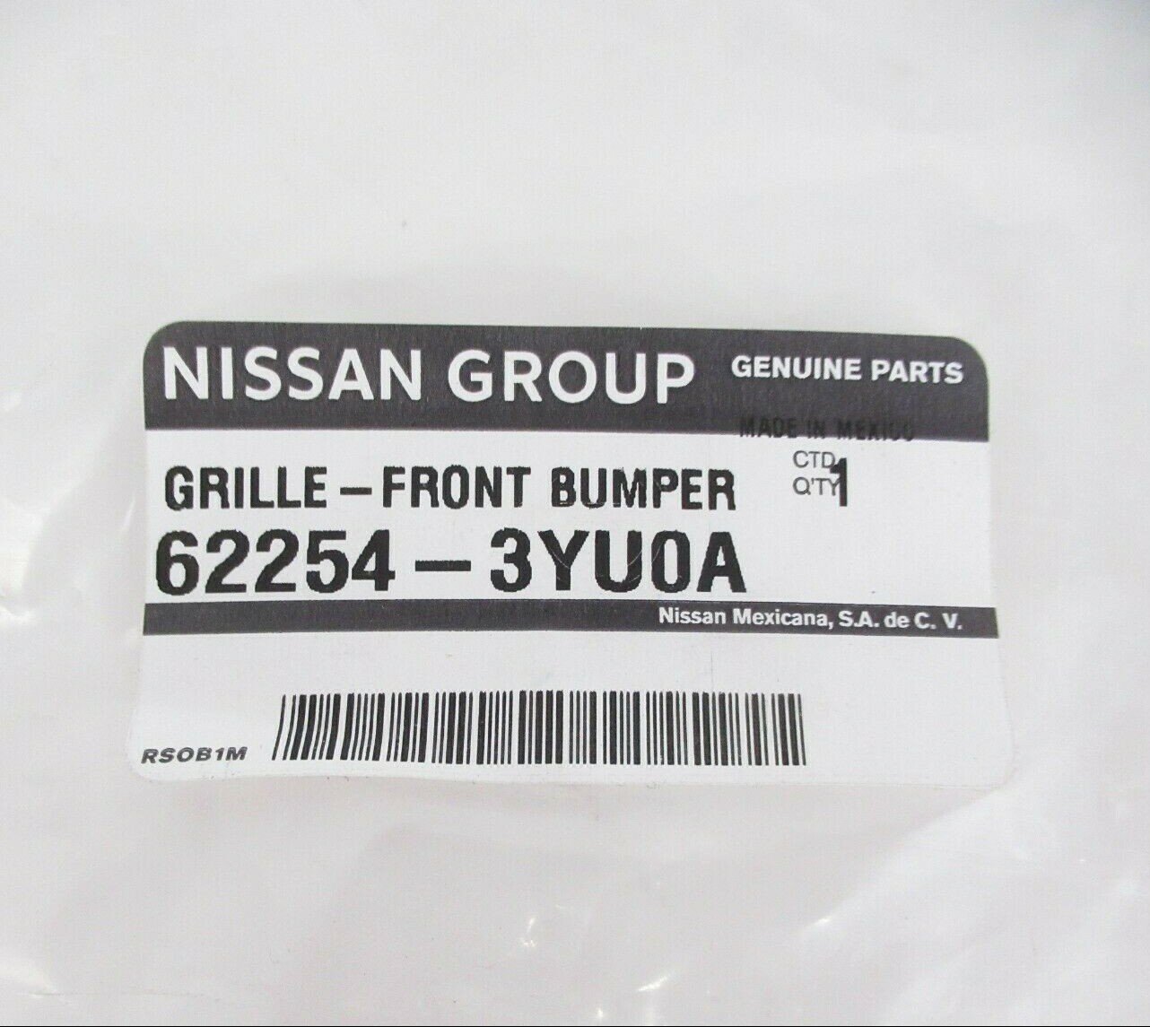 Genuine OEM Nissan 62254-3YU0A Lower Front Bumper Mesh Grille 2016-2019 ...