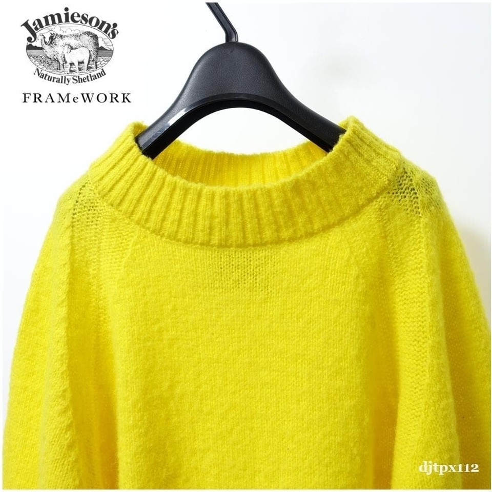 FRAMeWORK x Jamieson's Yellow Shetland Wool Knit Pullover - Free Size ...