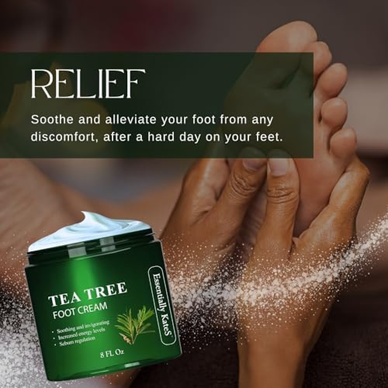 Tea Tree Oil Foot Cream 8 Fl Oz - Toe Nails Athletes Foot Ringworms ...