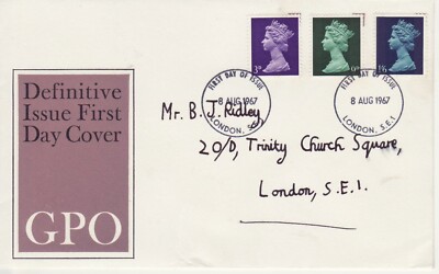 GB Stamps First Day Cover Machin Definitives Three Low Values 3d to 1'6 ...
