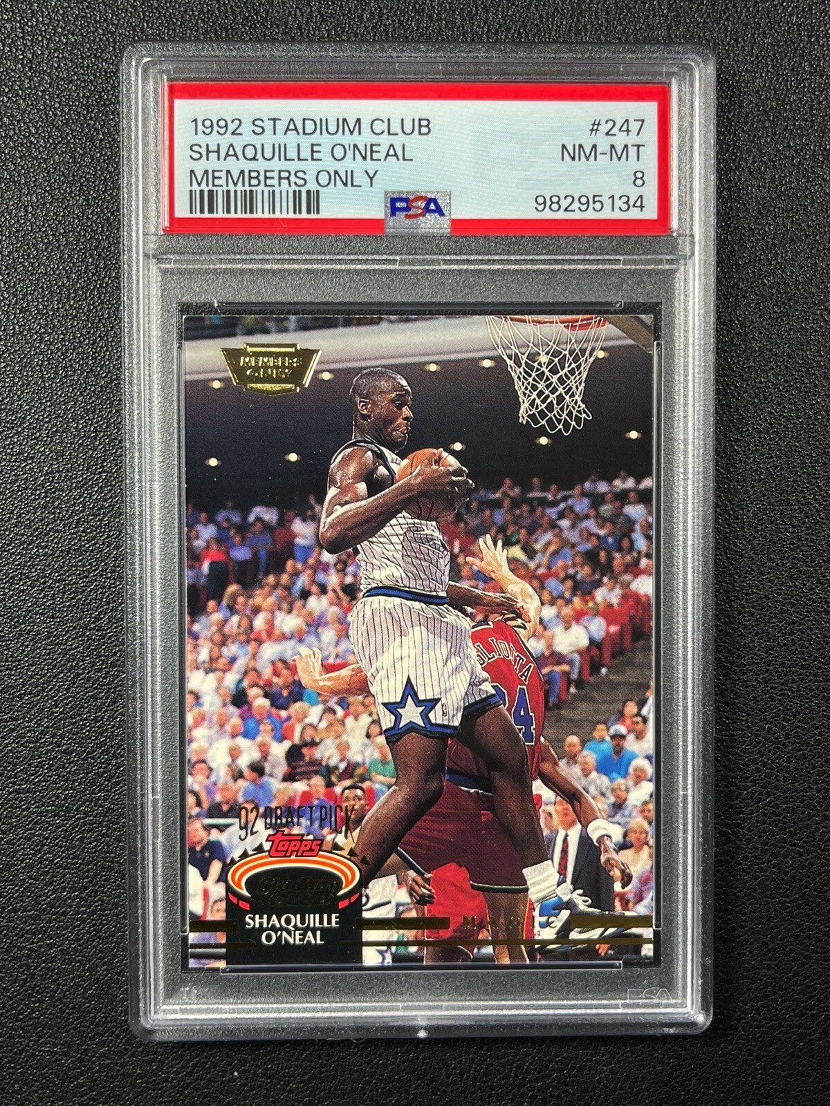 SHAQUILLE SHAQ O’NEAL PSA 8 1992 STADIUM CLUB #247 ROOKIE MEMBERS ONLY ...