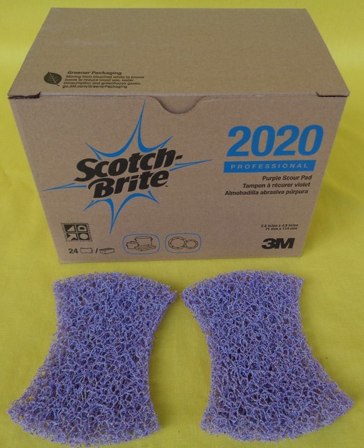 3M SCOTCH BRITE Heavy Duty Purple Scour SPONGE PAD (2020) 24/CASE NEW ...