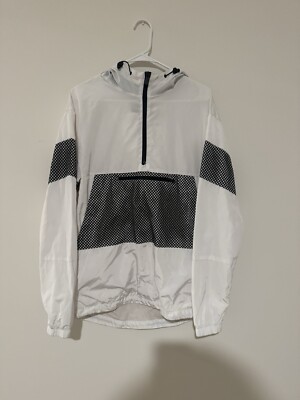CSG Men's White/Black Hooded Jacket 1/4 Zip Size M | eBay