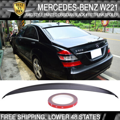 USA Stock 07-13 W221 ABS AMG Trunk Spoiler Painted Bsidian Black ...