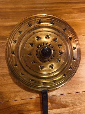 Vintage Antique Colonial Revival Copper & Brass Bed Warmer Pan Cast ...