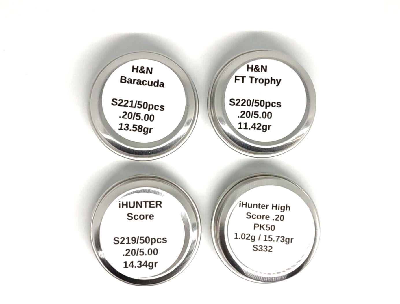 H&N / iHunter 200 Count 4 Type PELLET SAMPLER 5mm .20 Caliber Pellets ...