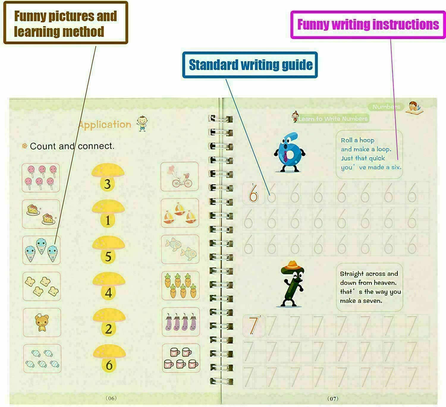 Magic Handwriting Copybook Set Reused Groove Practice Calligraphy Books ...