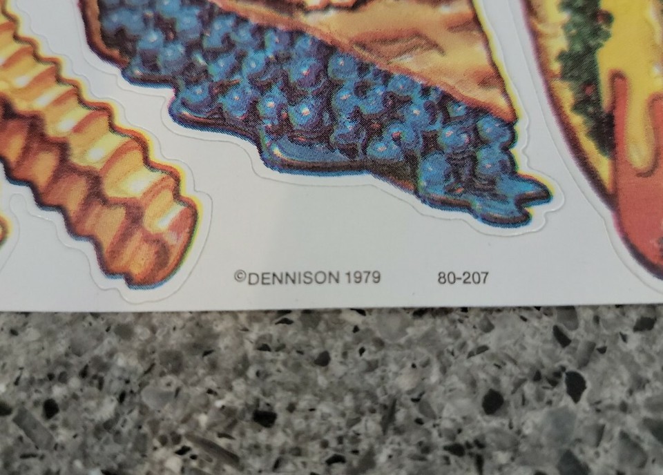 Vintage 80s Stickers Dennison Junk Food 1979 pizza ice cream stick ons ...