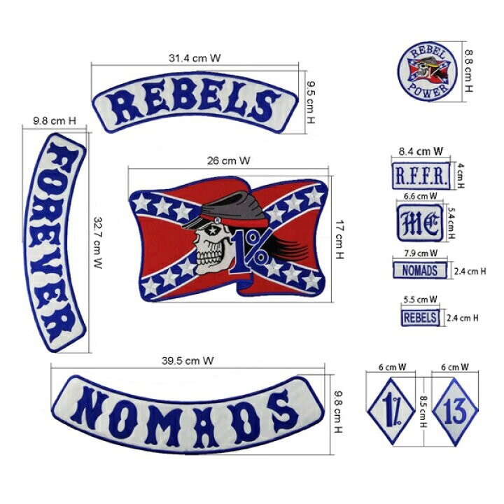 REBELS NOMADS FOREVER Embroidered Biker Patch Iron On SET | eBay