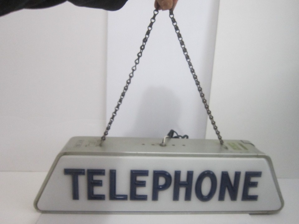 Vintage Electric Hanging Pay Phone Telephone Booth Double Sided Lighted ...
