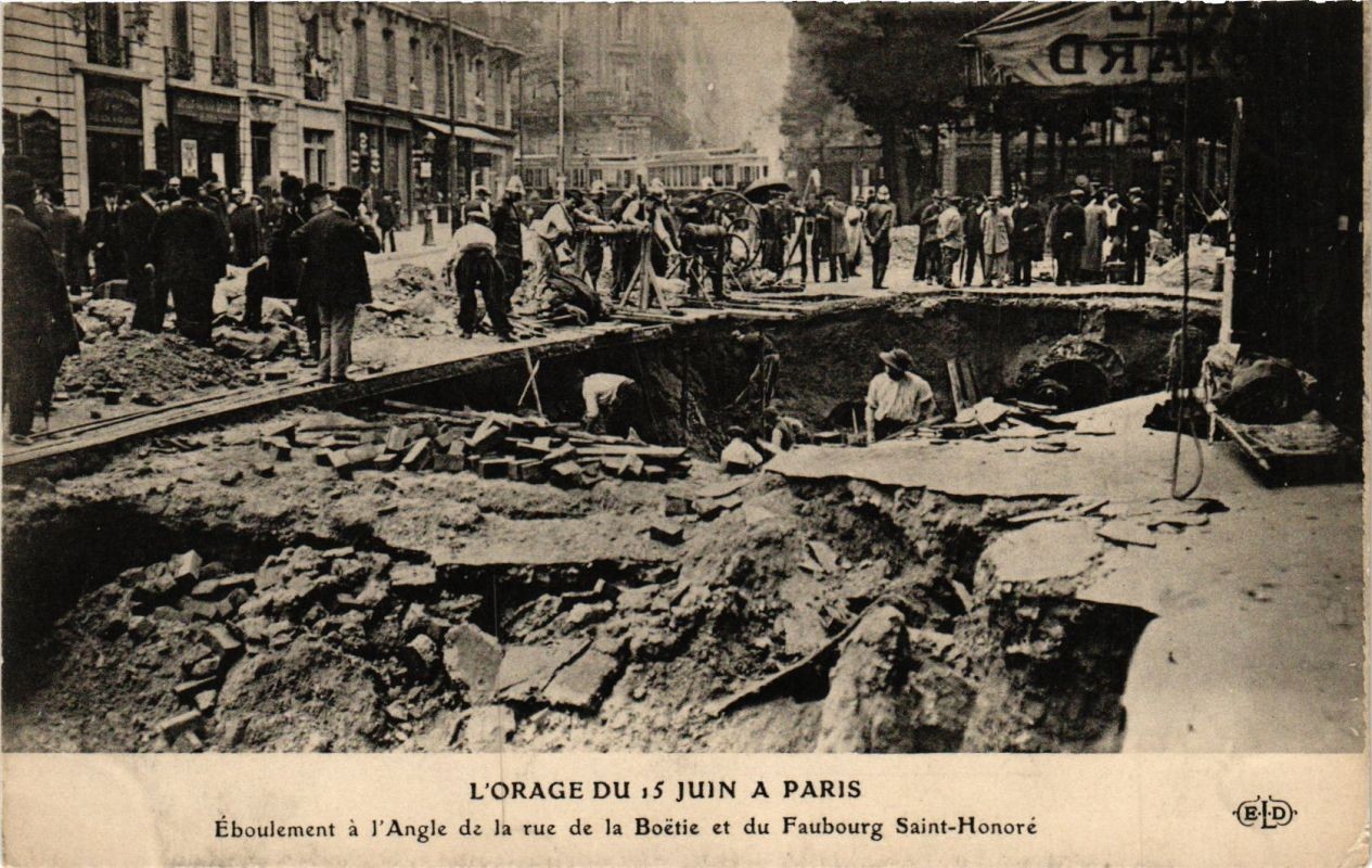 CPA L'ORAGE DU 15 JUIN a PARIS (8e) Éboulement Fb St-Honoré (199871) | eBay