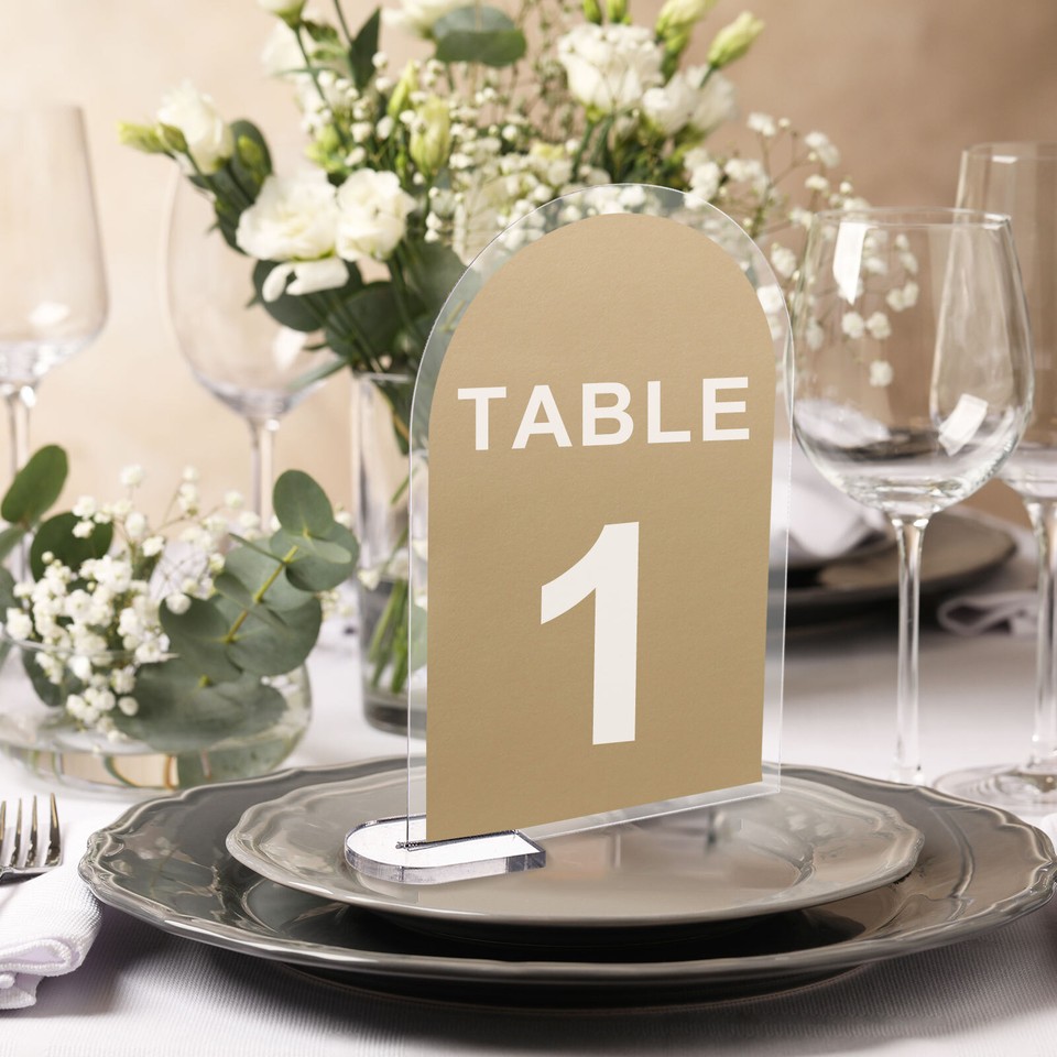 30pcs Arch Acrylic Sign Wedding Table Numbers with Stand Table Signs ...