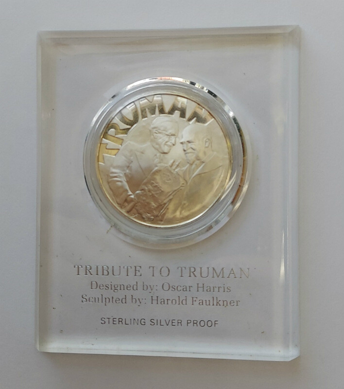 1972 Tribute To Truman 1 Troy Ounce 999 Pure Silver Proof With Display ...