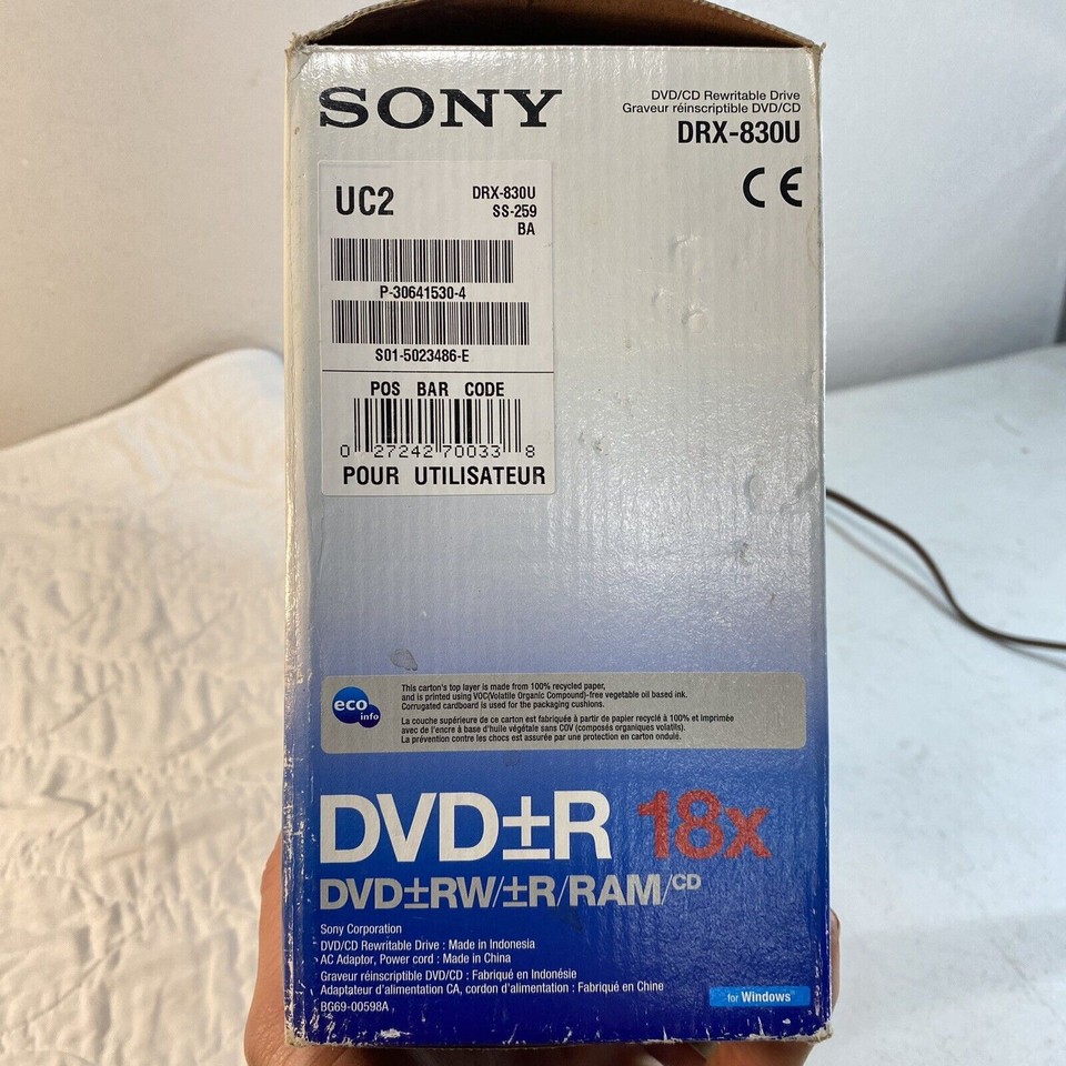 SONY DRX-830U - 18X DVD+R DVD/CD Rewritable Drive new in box ...