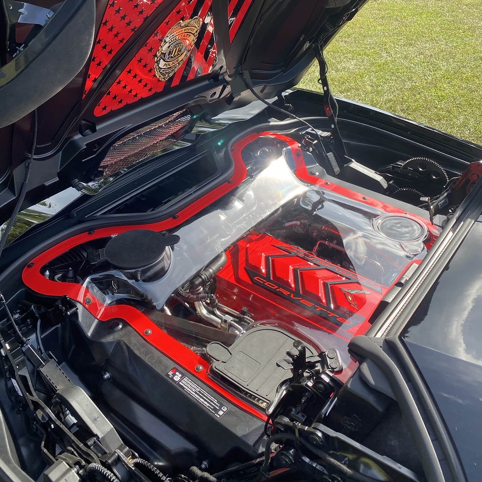 Clear Engine Bay Cover Painted Stripe For The 2020+ C8 Corvette HTC ...