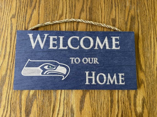 Seattle Seahawks "Welcome To Our Home" NFL Football Wood Sign 12" x 6 ...