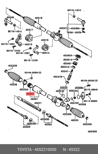 Genuine OE bush, steering rack, 4552210050 for TOYOTA 45522-10050 | eBay.de
