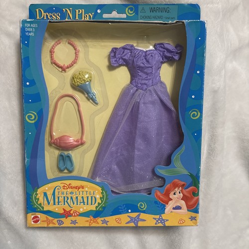 Mattel Disney Little Mermaid Ariel Dress 'n Play Doll Outfit Pink Fins ...