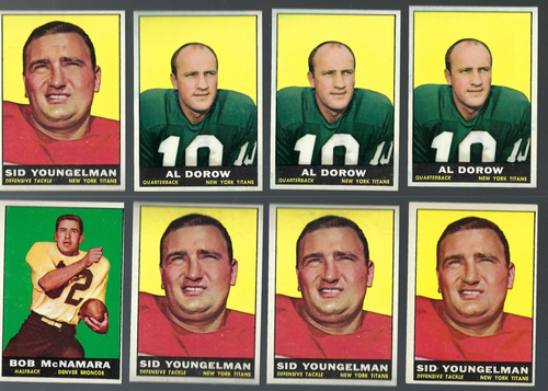 1961 TOPPS FOOTBALL CARD LOT X 8 BEAUTIFUL CARDS SHARP CORNERS ETC | eBay