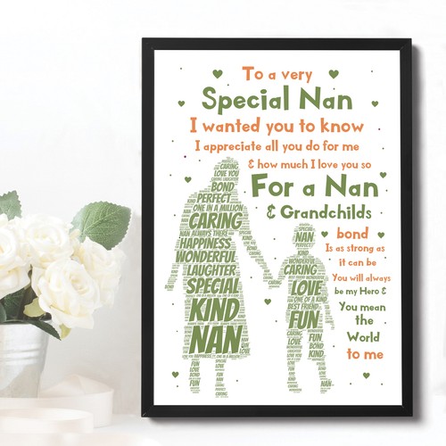 Nan Gifts / Nan Framed Poem Print / Keepsake Gift For Nan Nanny ...