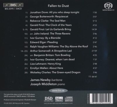 Jonathan Dove : James Newby/Joseph Middleton: Fallen to Dust CD Hybrid ...
