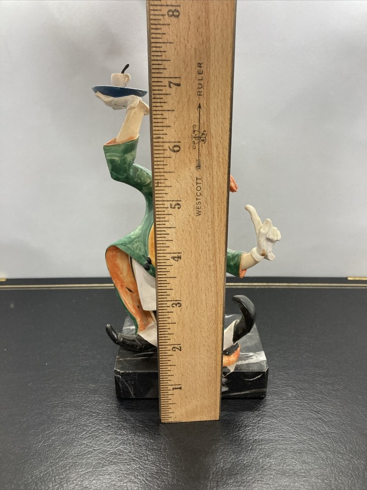 Vintage Fontanini Clown Waiter On Genuine Carrara Marble Base Made In ...