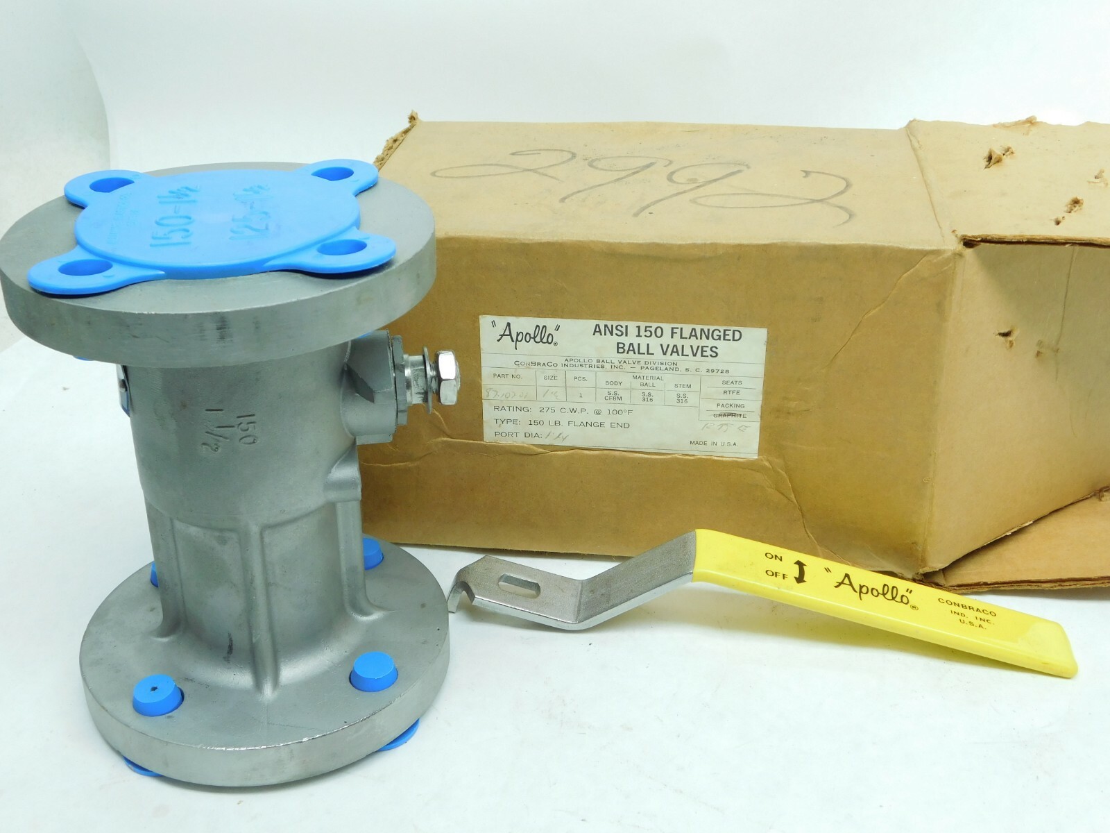 CONBRACO APOLLO 87-107-01 CF8M STAINLESS ANSI 150 FLANGE BALL 1-1/2 ...