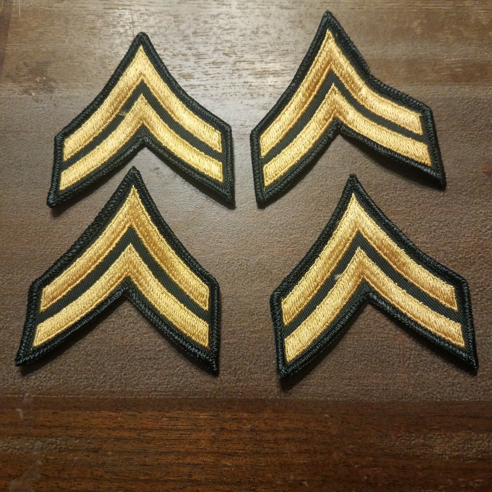 Lot of 4 US Army Corporal Rank, Gold on Green | eBay