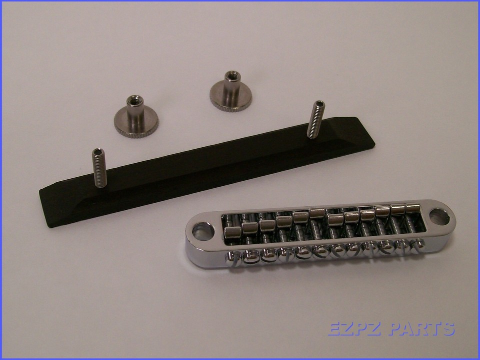 12 String Chrome TuneOmatic with Individual Saddles + Flat Wood Base ...