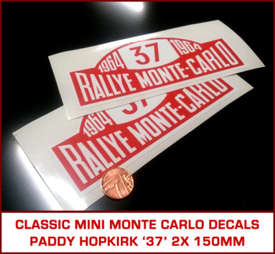 Classic Rover Mini Cooper S Monte Carlo Rally Decals Paddy Hopkirk ...