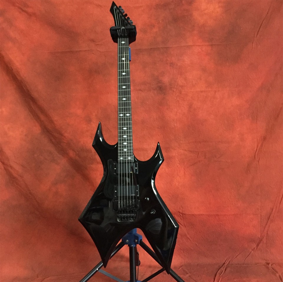 Electric Guitar 6 String Warlock Extreme Black Floyd Rose Bridge Solid ...