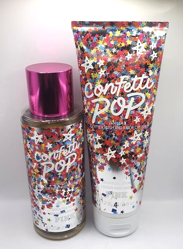 VICTORIA'S SECRET PINK CONFETTI POP BODY MIST & LOTION (SET OF 2 ...