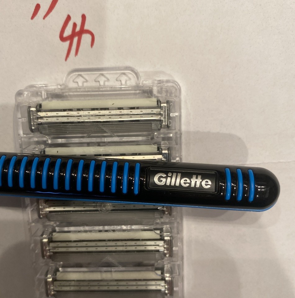 OPEN BOX NOS Gillette Sensor SPORT Razor Metal Handle +5 Modern Excel ...