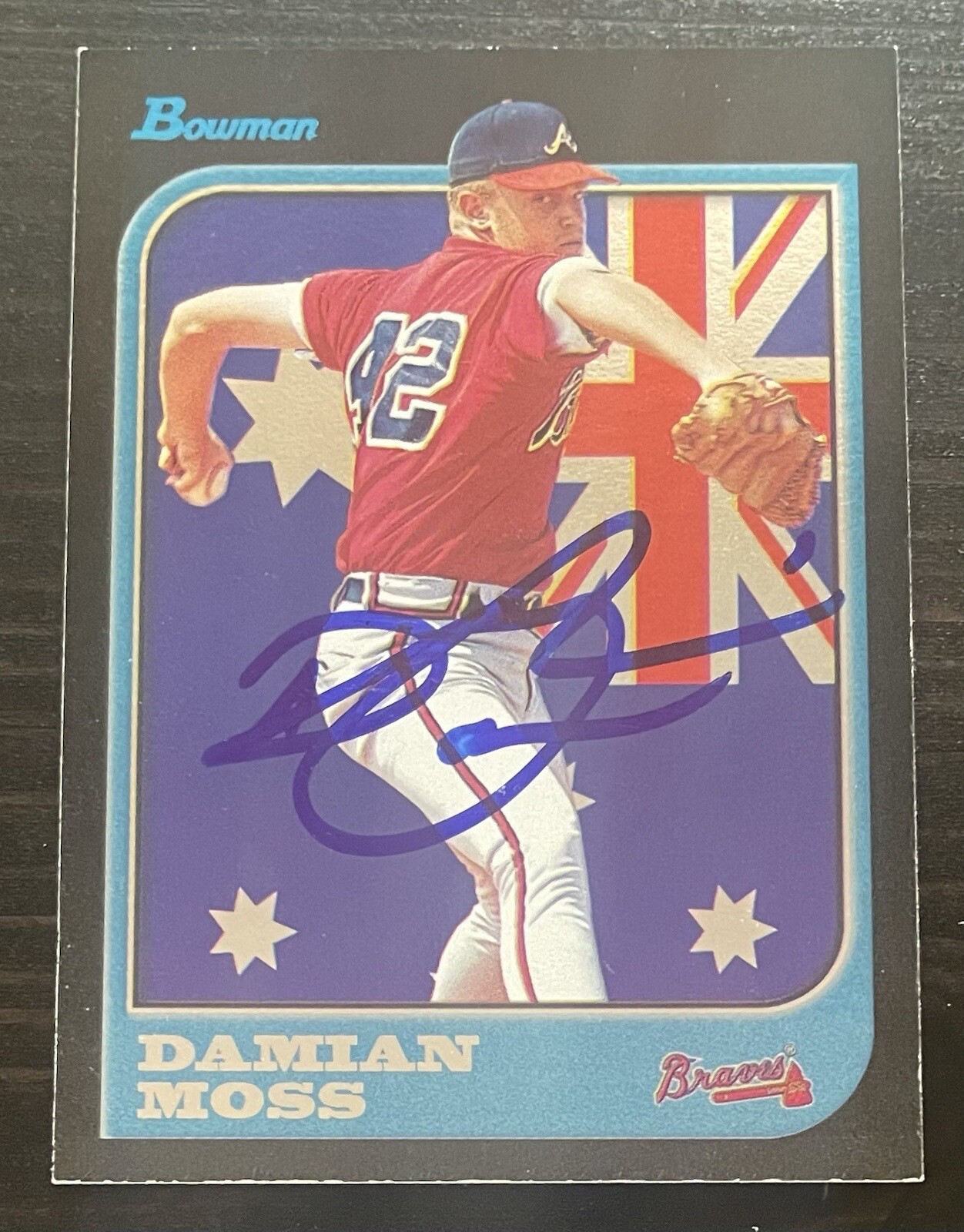 1997 Bowman International #412 Damian Moss Atlanta Braves Signed Card ...