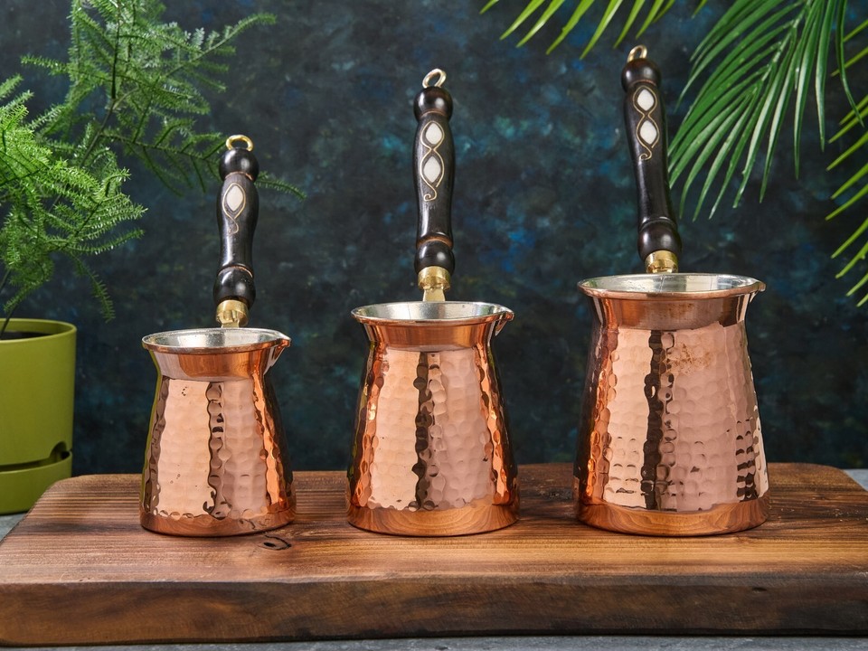 Copper Turkish Greek Coffee Maker Pot, Cezve Briki, Stovetop Copper ...
