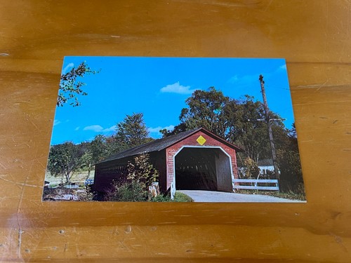 Old Covered Wood Bridge North Bennington Vermont VT Paper Mill Postcard ...