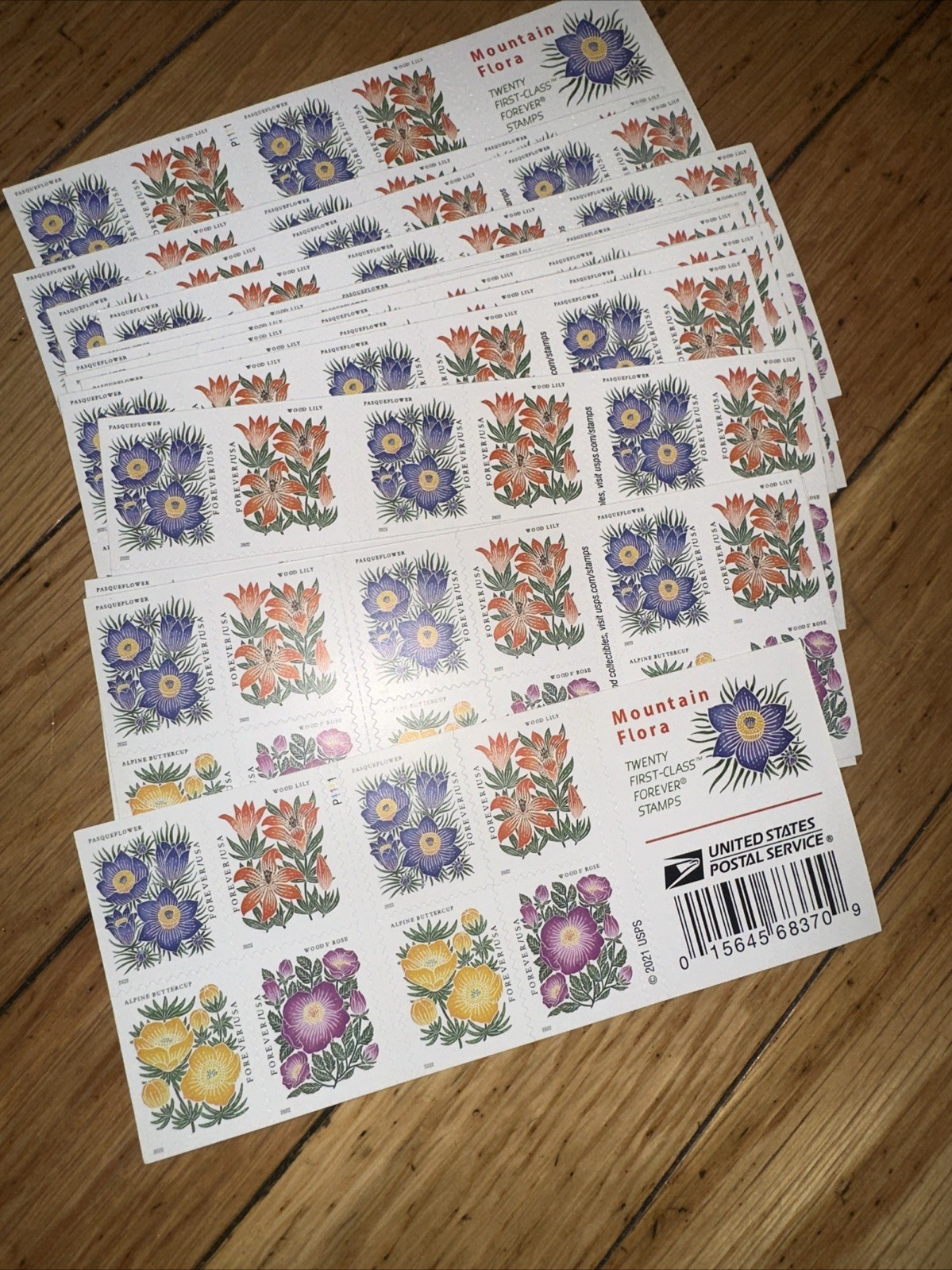 1 Booklet MADE IN THE USA USPS Forever Stamps MOUNTAIN FLORA BOOK OF 20 ...