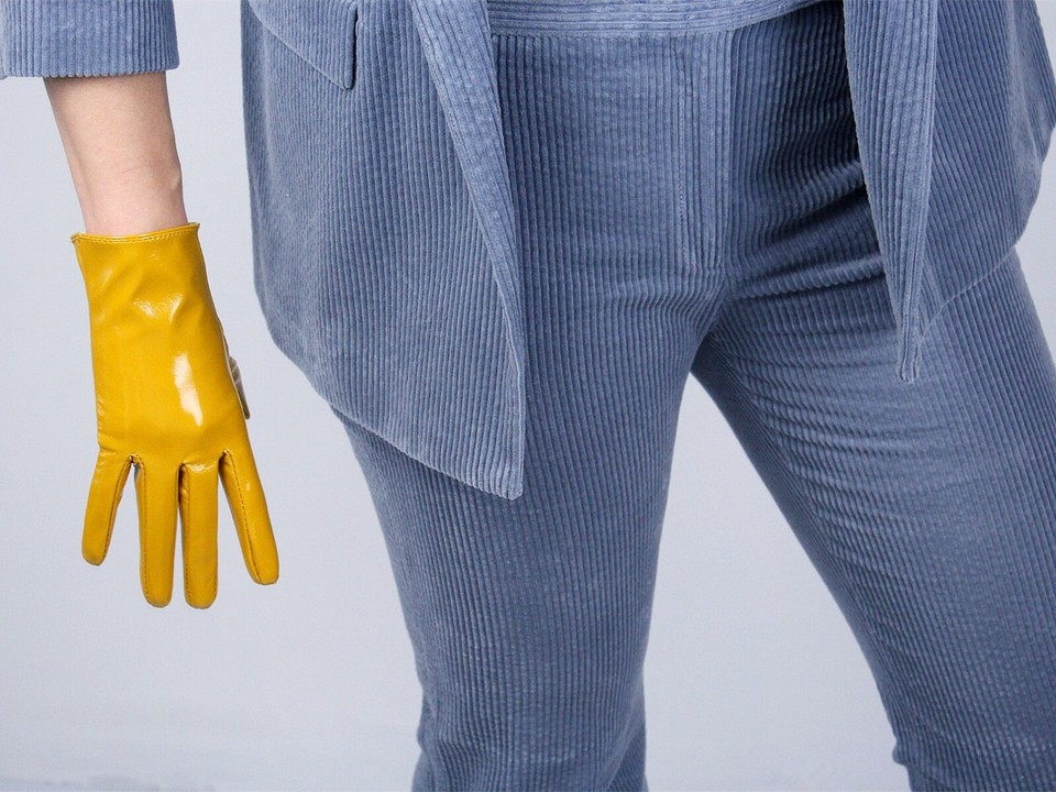 LATEX LONG GLOVES Shine Leather Faux Patent PU 20" 50cm Opera Ginger ...