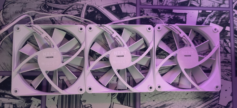 (3) 120mm NZXT White, NON-RGB , 3-pin PWM Fans | eBay