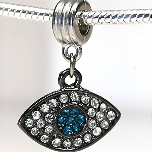 Evil Eye Dangle Charm European Bead Compatible for Most European Snake ...