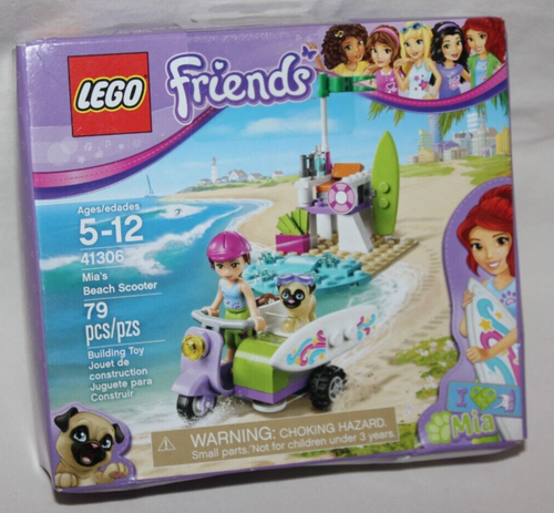LEGO Friends Mia's Beach Scooter 41306 dog surf Retired NEW damaged box ...