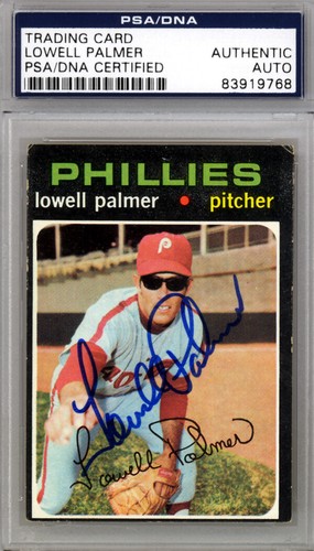 Lowell Palmer Autographed Signed 1971 Topps Card #554 Phillies PSA/DNA ...