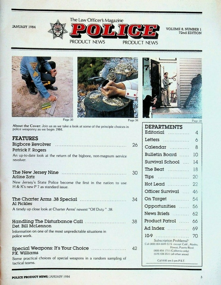 Police Product News Magazine January 1984 Charter Arms P7 Bigbore | eBay