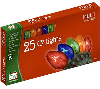 Holiday Wonderland 525-88 Christmas 25-Light Set, Multi-Color, C7 ...