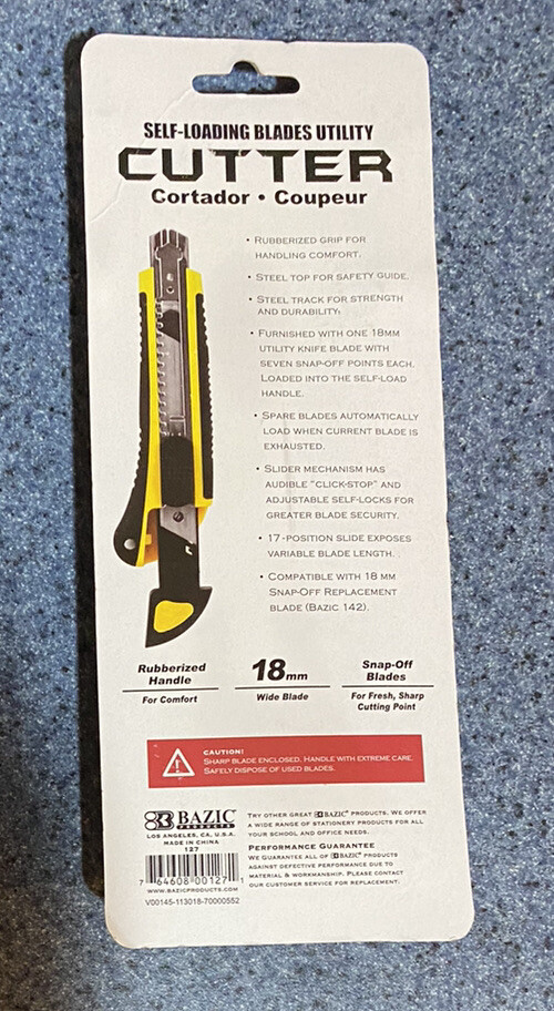 Bazic Box Cutter w/Blade NIB self loading Blades Utility Cutter | eBay