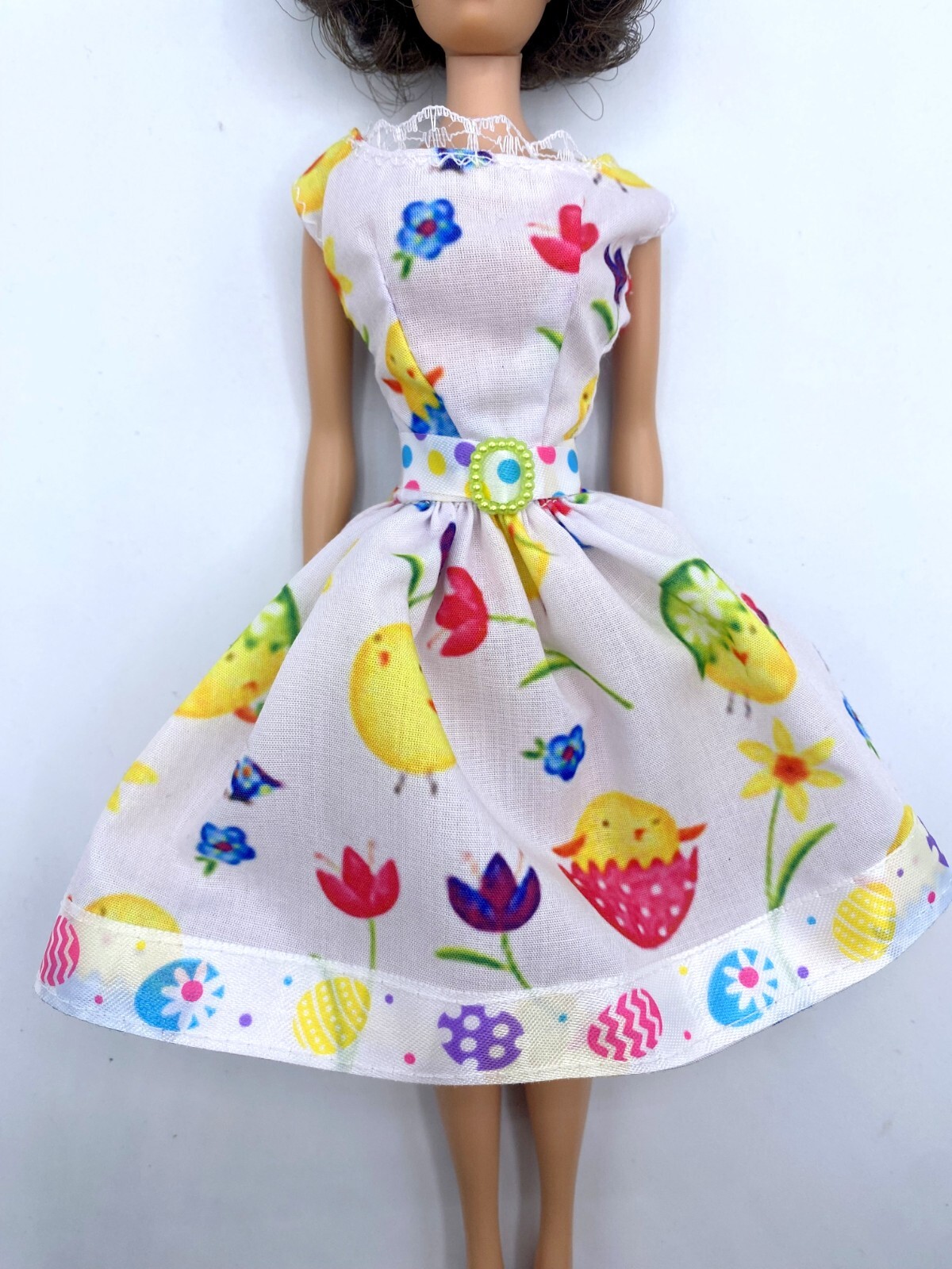 E37 BARBIE DOLL HANDMADE DRESS OOAK VINTAGE SILKSTONE EASTER CHICK ...