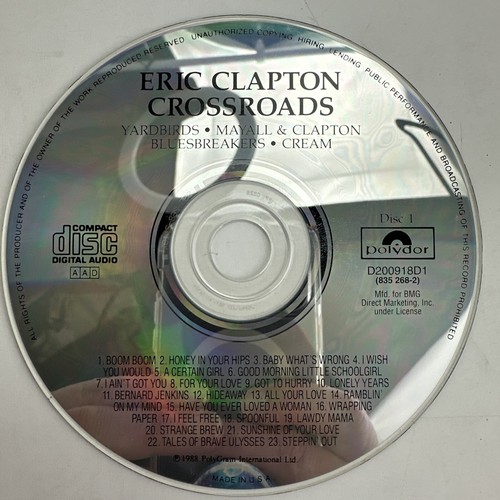Eric Clapton Crossroads Disc 1 CD Disc Only | eBay
