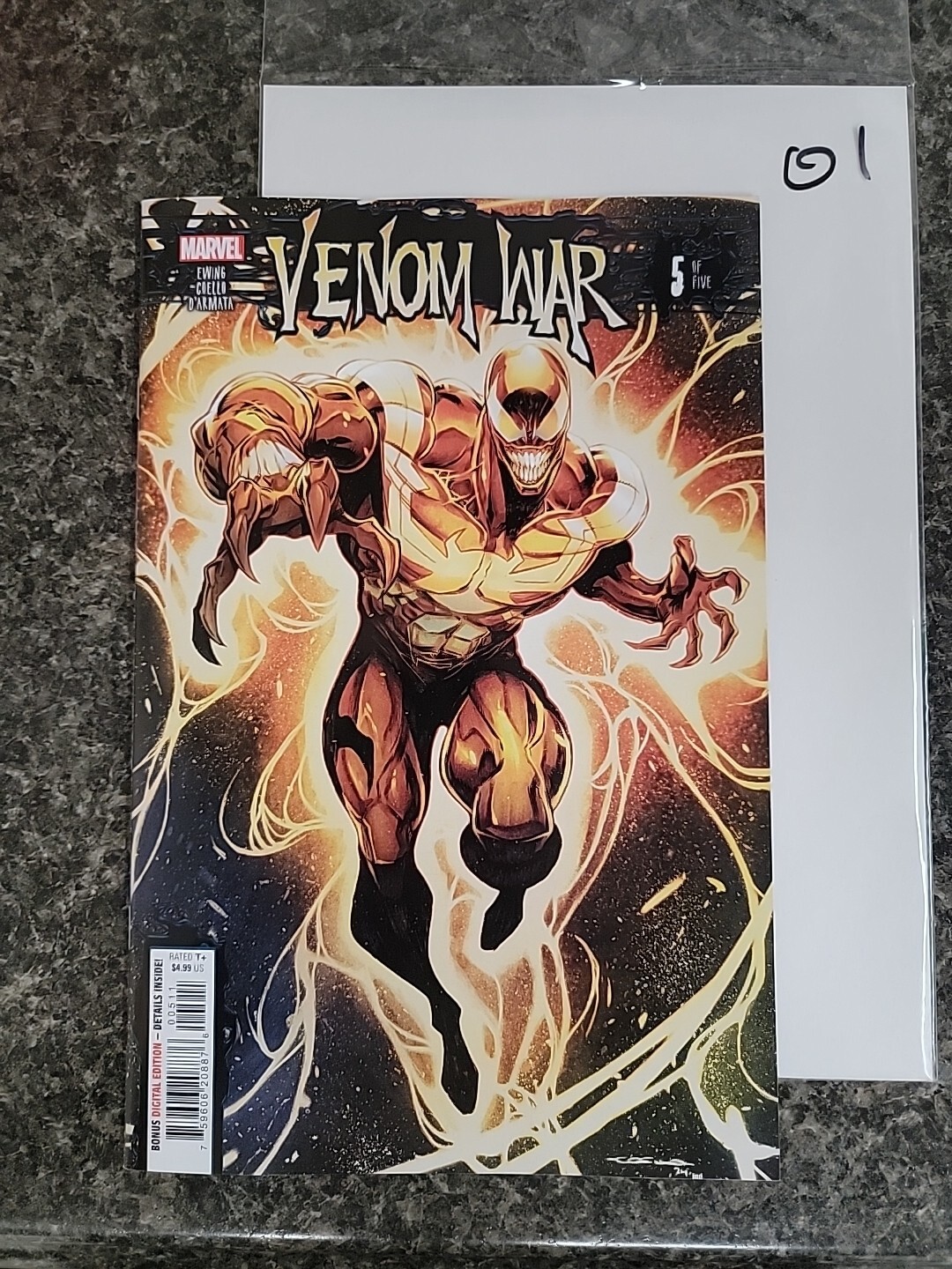 VENOM WAR #5 NM+ (Marvel 2024) 1st Appearance of EGANRAC-Gold Symbiote ...